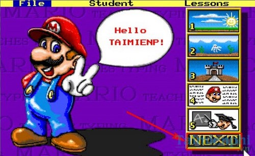 Đặt tên trong Mario, game tập đánh máy 10 ngón Mario
