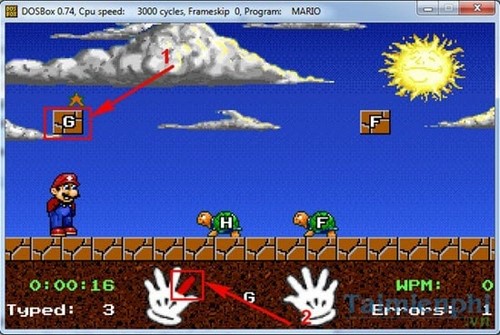 Đặt tên trong Mario, game tập đánh máy 10 ngón Mario