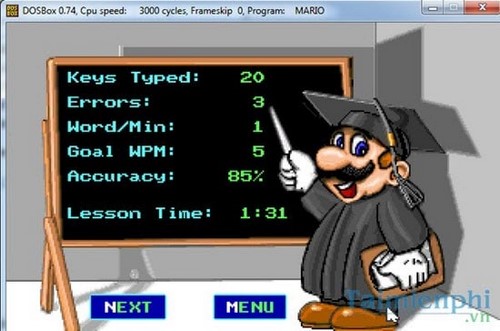 Đặt tên trong Mario, game tập đánh máy 10 ngón Mario