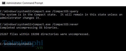 Kích hoạt Compact Os trên Windows 10