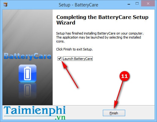 Cách cài BatteryCare, setup BatteryCare trên máy tính Windows 7, 8, 8.