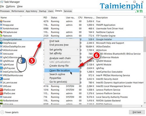 Cách xóa tiến trình GoogleUpdate.exe trong Google Chrome trên Windows