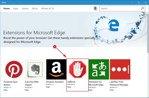 Thêm Extension cho Microsoft Edge Windows 10