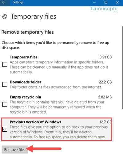 Xóa Windows.old trên Windows 10 Creators Update, xóa Previous Windows