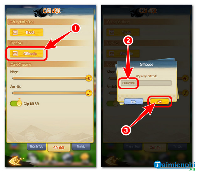 Trọn bộ code Ninja Truyền Thuyết nhận vàng, vé Chiêu mộ, mảnh Thư Tri