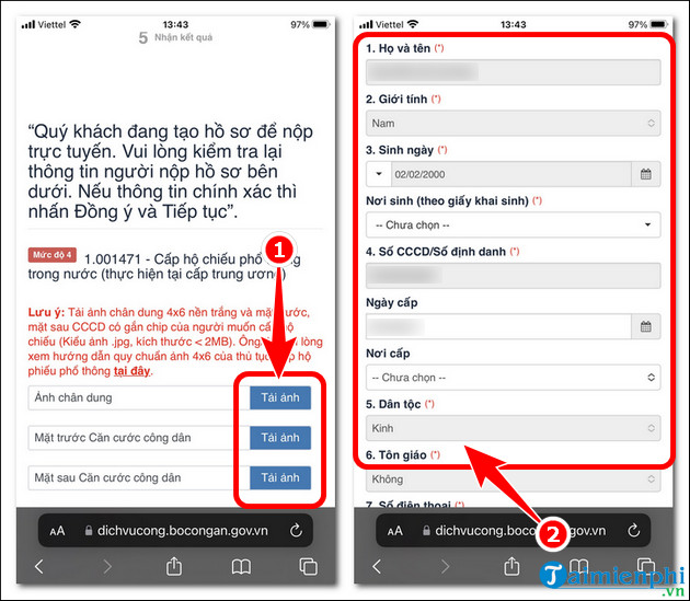Cách làm hộ chiếu Online trên điện thoại, máy tính