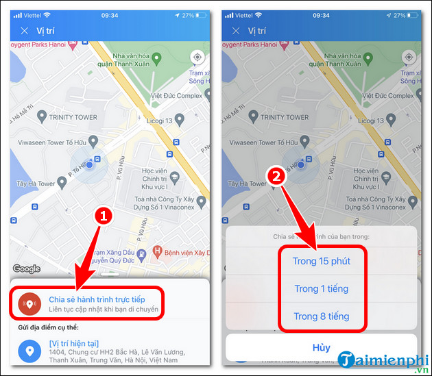 Cách gửi định vị qua Zalo, chia sẻ vị trí trên Zalo điện thoại, máy tí