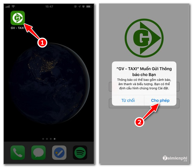 Cách đặt xe GV Taxi trên điện thoại Android và iPhone