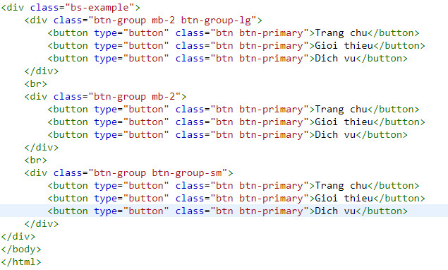 Button Group trong Bootstrap, cách tạo và sử dụng