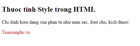 Thuộc tính trong HTML, các thẻ href, src, alt, style