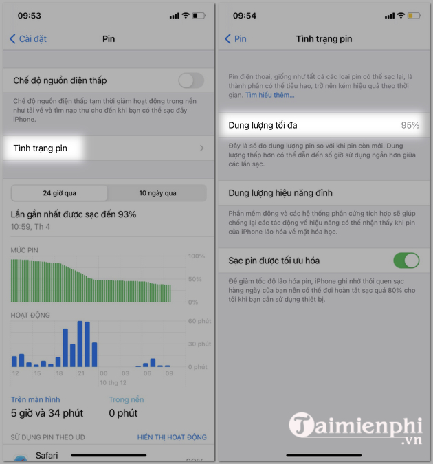 Cách kiểm tra pin iPhone, check chai pin iPhone, số lần sạc Pin của iP