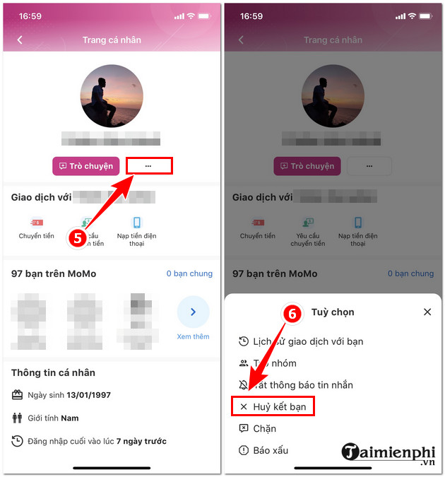 Cách xóa bạn bè trên MoMo nhanh chóng bằng điện thoại