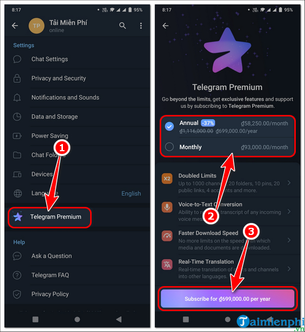 Cách đăng ký, hủy Premium Telegram trên điện thoại, máy tính đơn giản