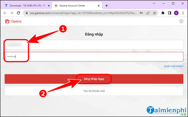 Cách đăng nhập Garena trên máy tính chơi game trực tuyến
