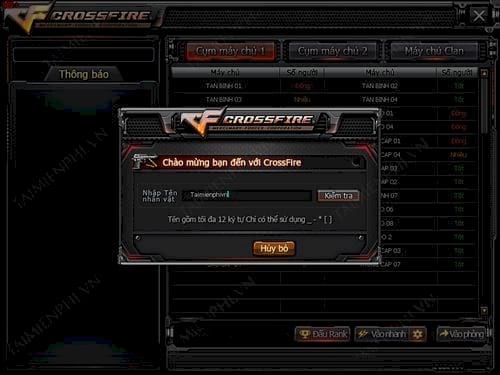 Đăng nhập CF, login game Đột Kích