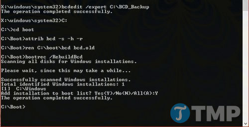 Sửa lỗi Boot Configuration Data File is Missing trên Windows 10