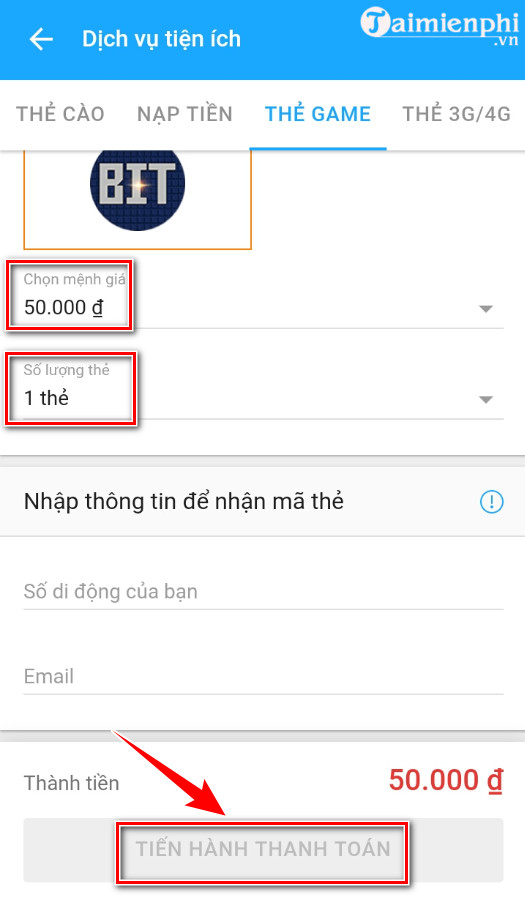 Guide to purchasing Bit game cards through Tiki