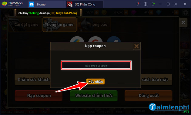 Code 3Q Phản Công, cách nhận và nhập giftcode trong game