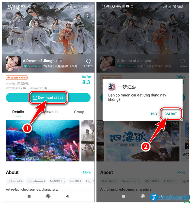 Cách tải và chơi Nhất Mộng Giang Hồ VNG server Trung Quốc