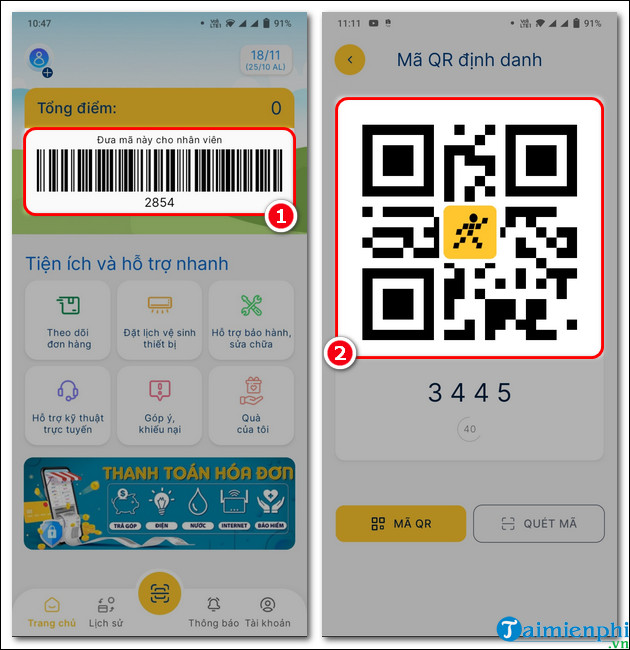 Cách đăng ký tài khoản Quà Tặng VIP, tích điểm, ưu đãi mua hàng tại th