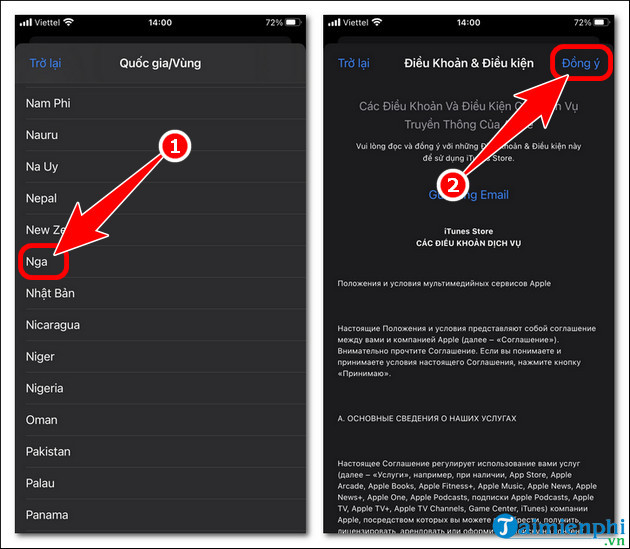 Cách chuyển vùng App Store sang Nga tải game, ứng dụng