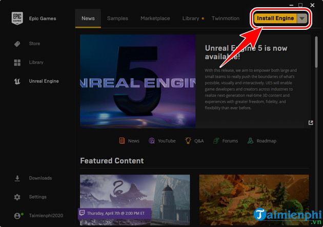 Cách tải và cài Unreal Engine 5 miễn phí trên Epic Games Launcher