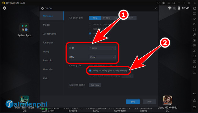 Cách cài đặt LDPlayer cho máy yếu, chơi game không giật, lag