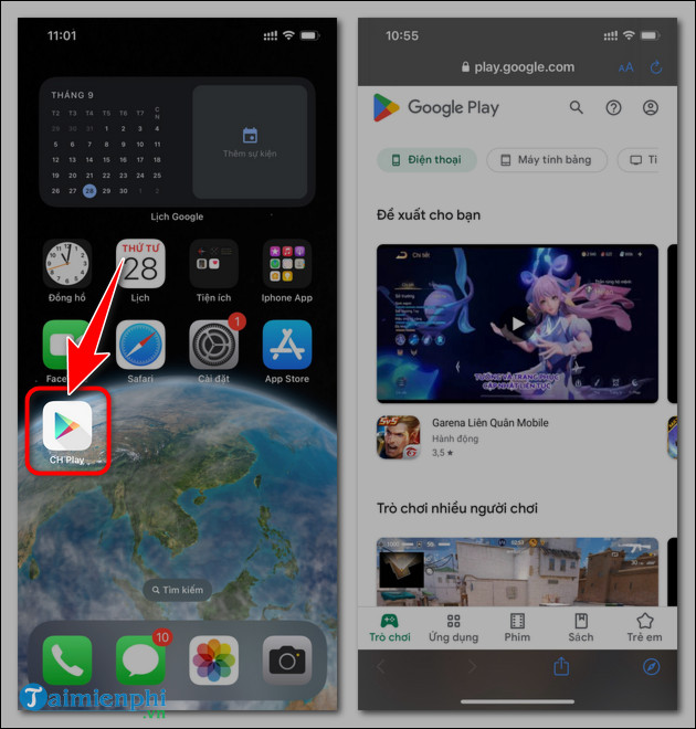 Cách tải CH Play cho iPhone, Cài Google Play trên iOS miễn phí, thành
