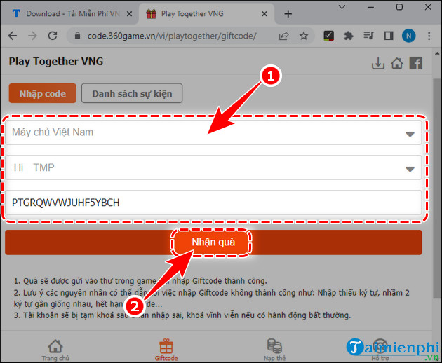 Full Code Play Together VNG tháng 9/2022 nhận Kim Cương, Hộp Quà Cẩm T