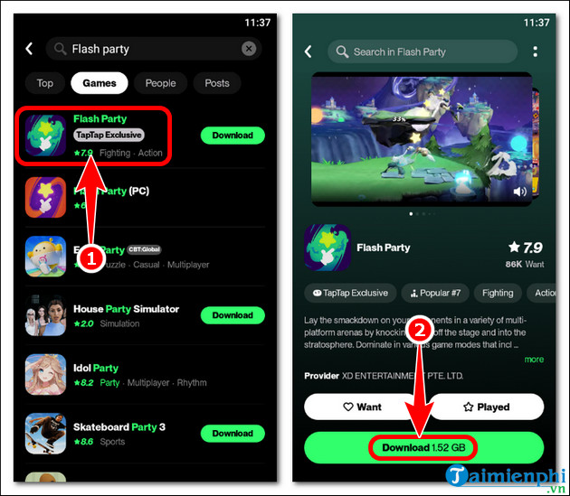 Cách tải và cài Flash Party trên Android, iPhone tại Việt Nam