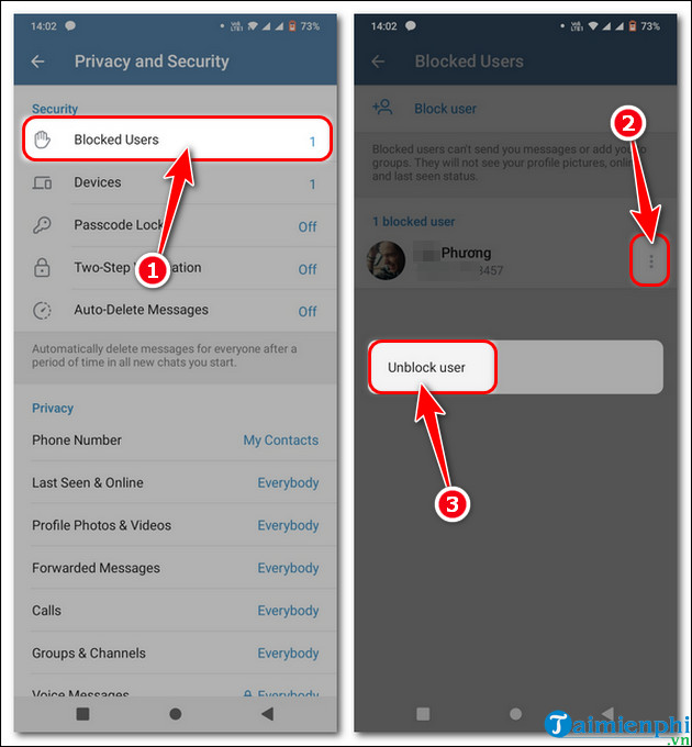 Cách chặn, bỏ chặn số điện thoại trên Telegram nhanh chóng, hiệu quả