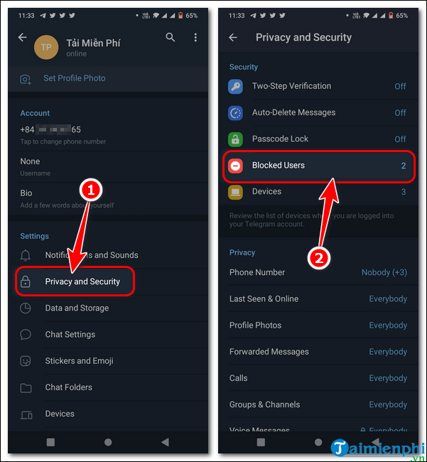 Cách chặn, bỏ chặn tin nhắn trên Telegram trên điện thoại, máy tính ...