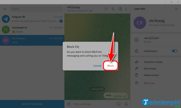 Cách chặn, bỏ chặn tin nhắn trên Telegram trên điện thoại, máy tính ...
