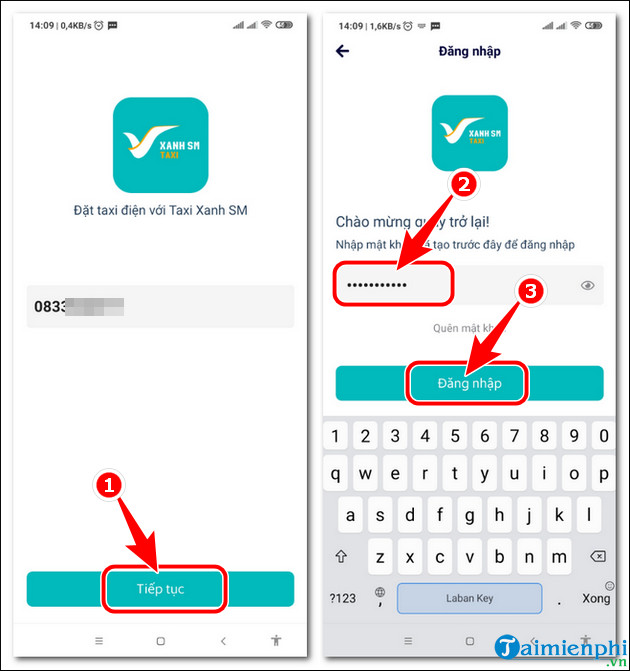 Cách đặt xe Taxi Xanh SM, đặt xe taxi điện trên app Taxi Xanh SM