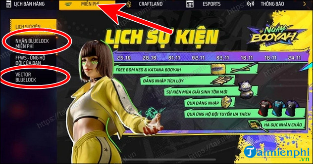 Cách nhận skin Blue Lock trong Free Fire, set quà miễn phí