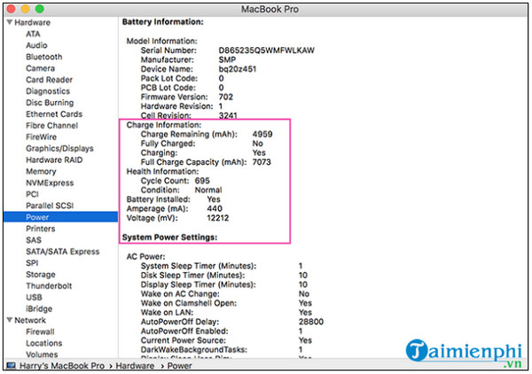 Cách kiểm tra Pin Macbook Air, Pro, check dung lượng Pin