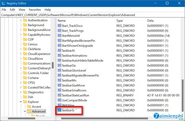 Cách thay đổi kích thước icon Taskbar trên Windows 11