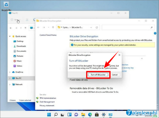 Cách tắt BitLocker trên Windows 11, tắt mã hóa ổ cứng