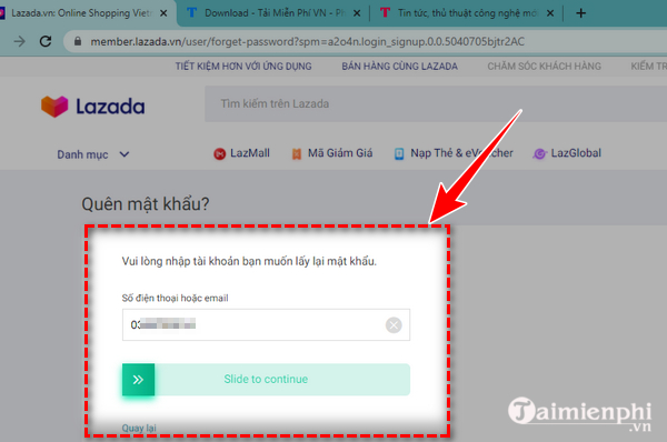 Cách lấy lại mật khẩu Lazada trên điện thoại, máy tính