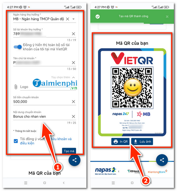 Cách tạo mã QR code thanh toán, chuyển khoản ngân hàng