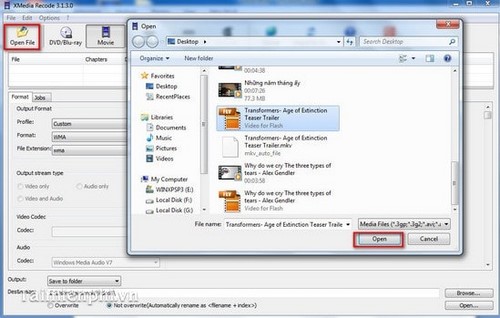 Chuyển đổi, đổi đuôi Video bằng XMedia Recode