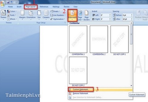 Cách đóng dấu bản quyền cho Word, chèn Watermark 2016, 2013, 2010, 200
