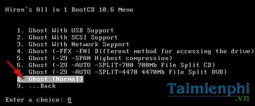 Cách ghost Windows XP bằng đĩa Hiren Boot's CD