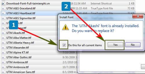 Cách cài đặt Font UTM, cài font chữ UTM cho máy tính