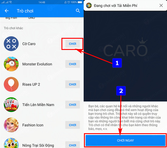 Cách chơi Cờ Caro trên Facebook Messenger