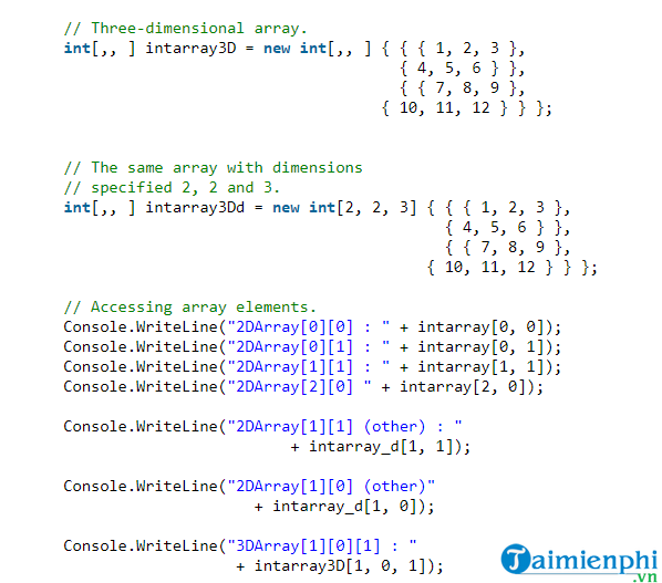 Mảng (array) trong C#, cách khởi tạo và khai báo
