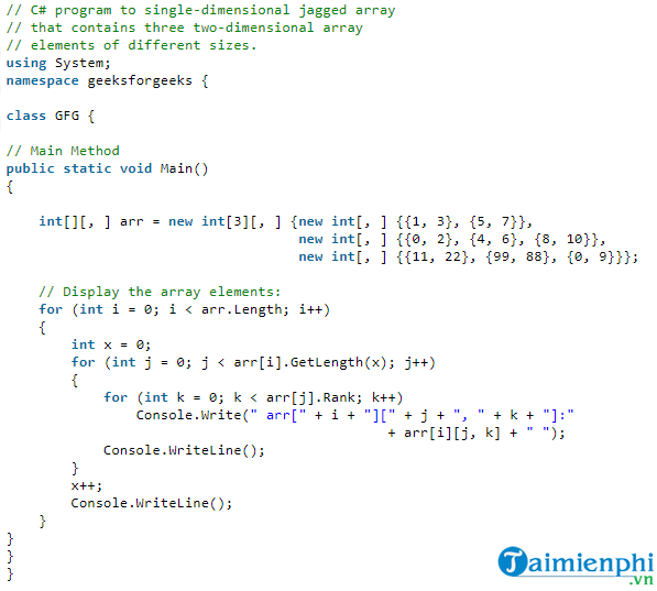 Mảng (array) trong C#, cách khởi tạo và khai báo