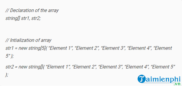 Mảng (array) trong C#, cách khởi tạo và khai báo