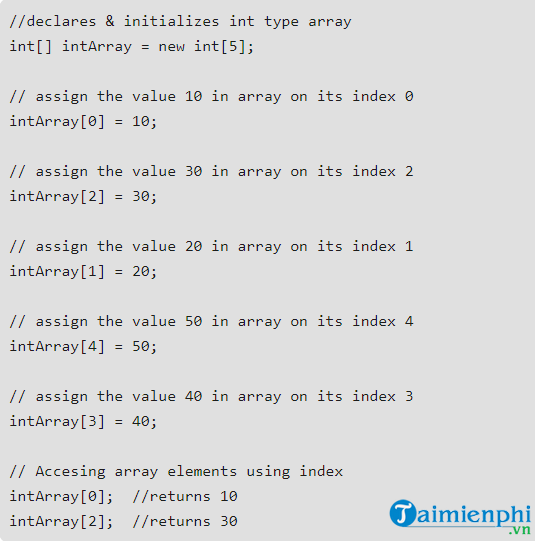 Mảng (array) trong C#, cách khởi tạo và khai báo
