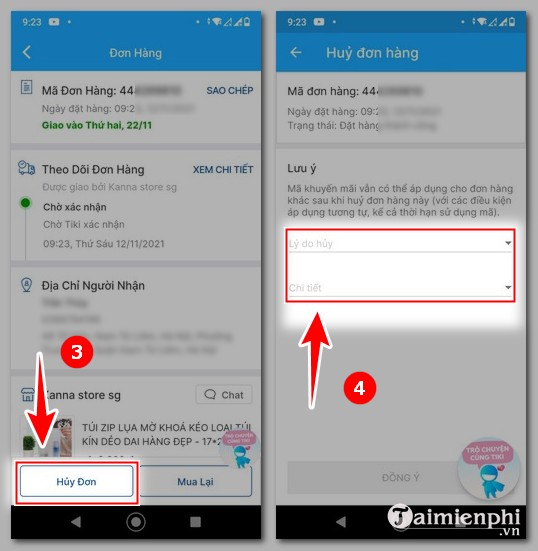 Cách đặt và hủy đơn hàng Tiki, dịch vụ mua sắm trực tuyến